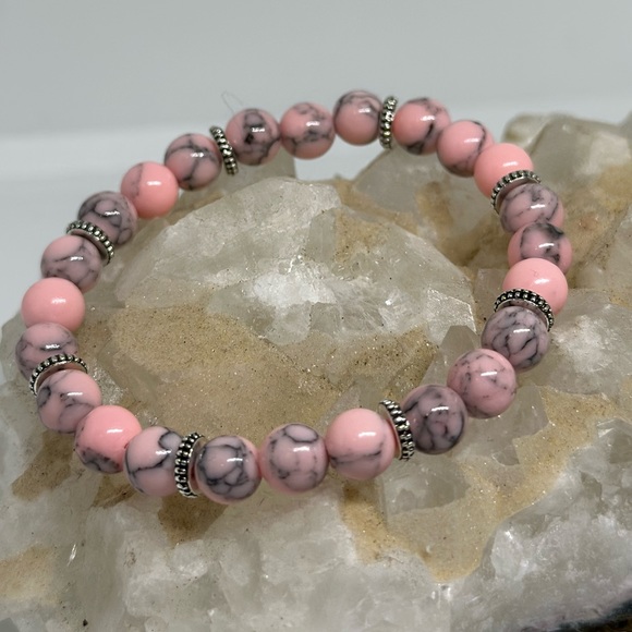 Jewelry | Pink Howlite Healing Crystal Bracelet | Poshmark